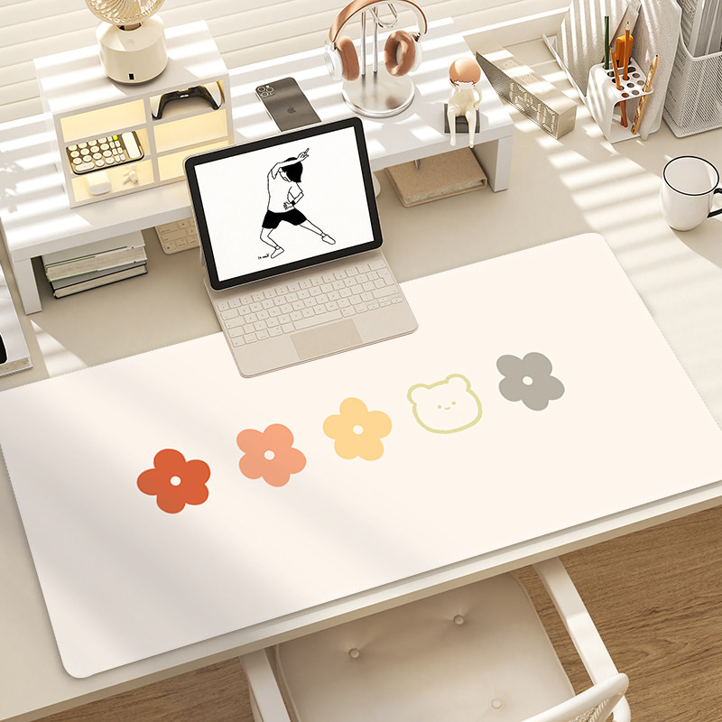 ins风书桌垫子高颜值女生鼠标垫子超大工位桌垫办公键盘垫定制厚_虎窝淘