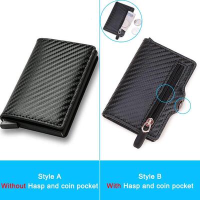 Rfid Aluminum Men Wallet Card Holders Purse Carbon Fiber Men
