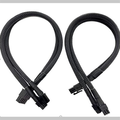 mac 6pin 线 GPU 8Pin转迷你双小6Pin 套编织网  MAC显卡线