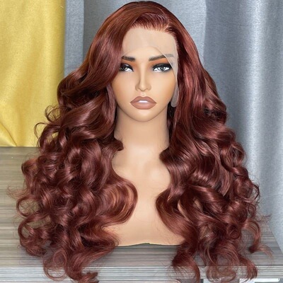 源头工厂红棕色Reddish Brown High-temperature  Hair Wig假发