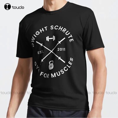 New Dwight Schrute - Gym For Muscles Active T-Shirt Cotton M
