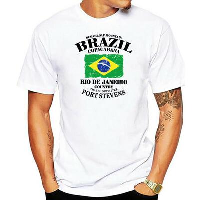 Printed RIO DE JANERIO Brazil Flag T Shirt for Men Bespoke S