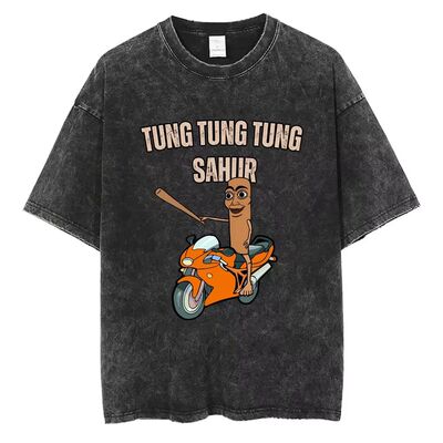 Funny Ltalian Brainrot Shimpanzini Bananini Washed T-shirt V