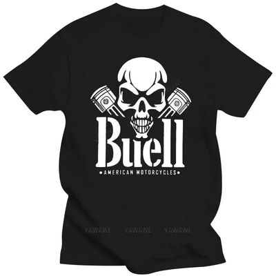 LE Buell American Motorcycles Skull Piston T-shirt Men's Rou