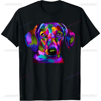 Dachshund Pop Art Portrait Colorful Art for Dog Owners Men W