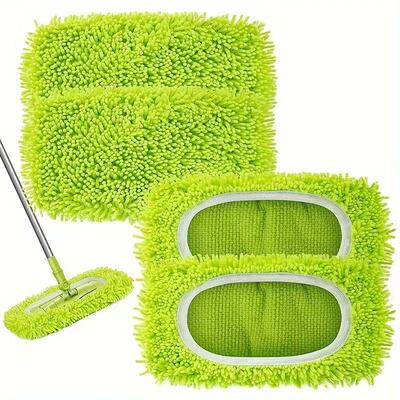 2 Pack Reusable Dry Sweeping Cloths Microfiber Wet Mop Pads