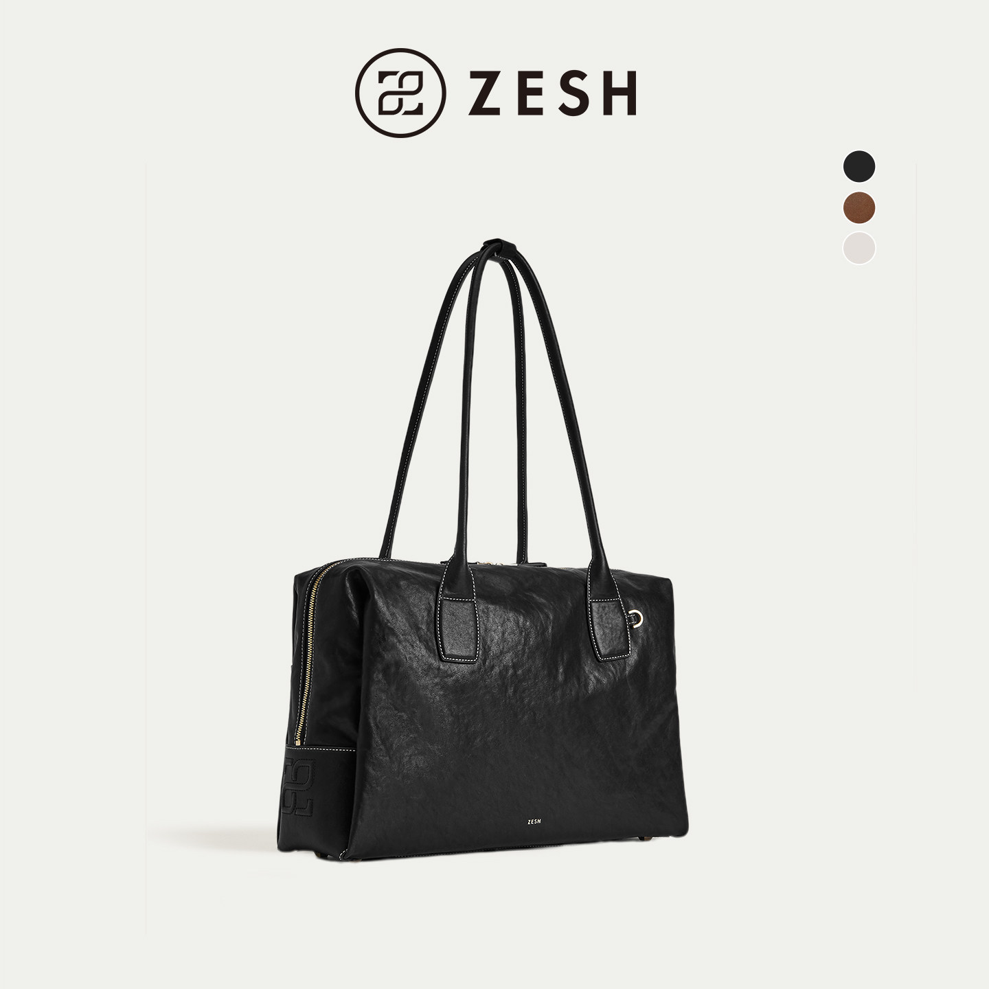 【新品】ZESH/泽尚 印象波士顿特大号手提包新款女士包单肩大容量