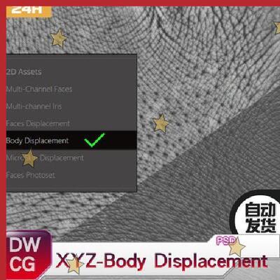 XYZ 身体贴图 Body Displacement 手 脚 腿 胸 背等 皮肤毛孔