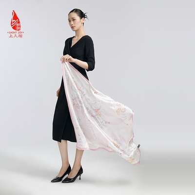 上久楷SAINTJOY/上久楷真丝方巾FJS24017幽兰丝蕴