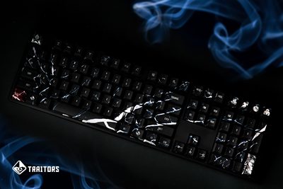 大理石纹黑键帽客制化背骨玩家