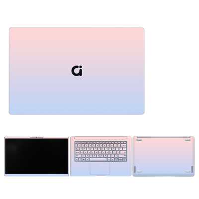 华硕渐变纯色不留胶电脑贴纸