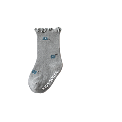 婴儿袜子春秋棉袜薄款木耳边松口不勒新生儿男女宝宝无骨中长筒袜