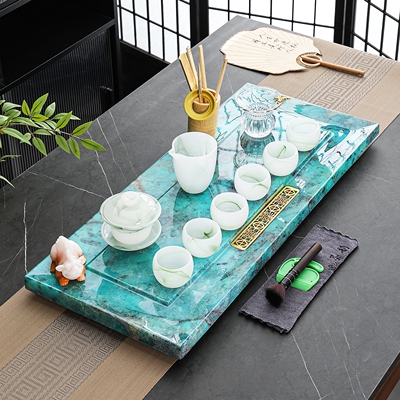 轻奢精工大理石纹茶盘茶具套装