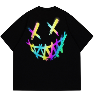 反光小丑撕裂笑脸ins嘻哈短袖t恤