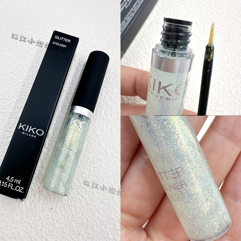 现货KIKO液体眼影01litter eyeliner眼线液卧蚕亮片闪4.5ml