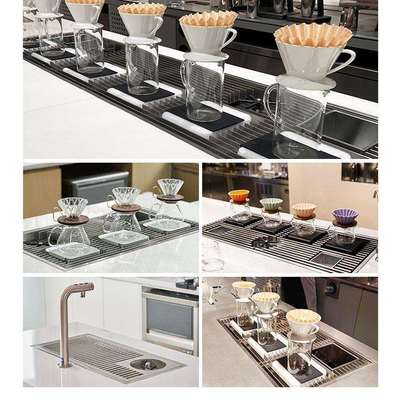 云琳茶具不锈钢高压洗杯器新中式纯茶滤水槽操作台滤水盘teastone