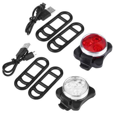 Bicycle Headlight Tail Lamp 4 Modes USB Rechargeable Cycling
