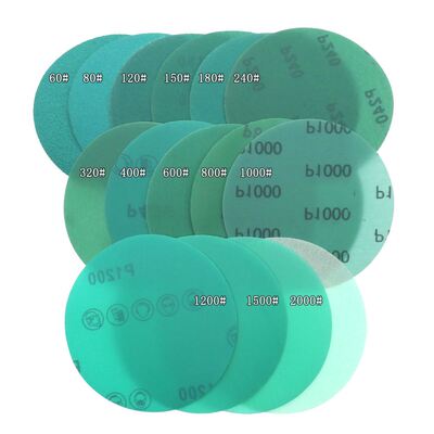 10Pcs 5 Inch 125MM 60 to 2000 Grits Hook and Loop Film Green