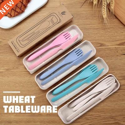 3pcs/set Travel Cutlery Portable Cutlery Box Japan Style Whe