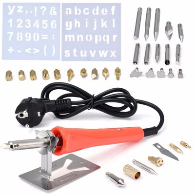 37pcs Wood Burning Pen Set Welding Tips & Stencil Set So
