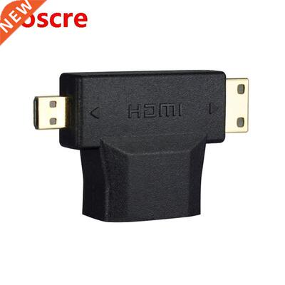 10Pcs free shipping 3 in1 Micro HDMI male + Mini HDMI male t