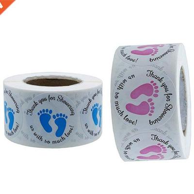 100-500pcs Labels Cute Stickers Blue Pink Footmark Stickers