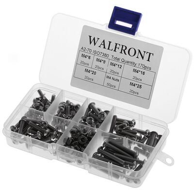 170pcs M4 Screws Bolts and Nuts SS304 Hex Socket Button Head