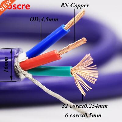 1M 5N OFC AC Reference power Cable Bulk Cable Per Meter Audi