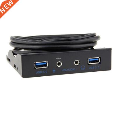 2 Port USB 3.0 Hub Splitter HD Audio 3.5mm Earphone Jack Mic
