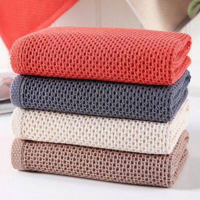 Square New 100% Cotton Honeycomb Lattice Hand Towels Plaid F