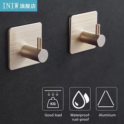 Durable Aluminum Wall Hook Self Adhesive Wall Doors Clothes