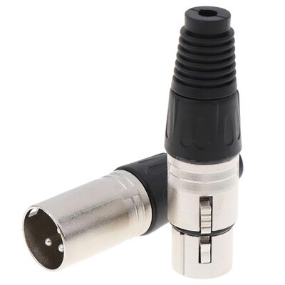 Male & Female 3 Pin Microphone Audio Cable Plug Connecto