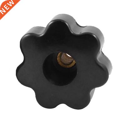 M8 x 50mm Diameter Thread Clamping Star Knob Black 2pcs
