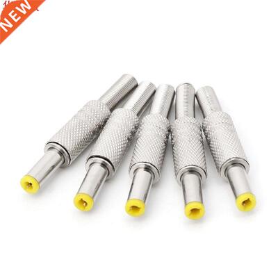 5 Pcs 5.5x2.5mm DC Power Jack Male Plug Metal Connector Adap