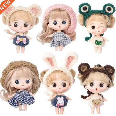 New Mini 1/12 Doll Ball-jointed Boy Girl OB11 Doll Curly Wig