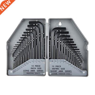 896B 30-Pcs Hex Key Allen Wrench Set, L Shape, Chamfered Tip