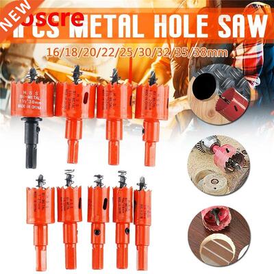 9Pcs/set HSS Drill Bit Woodworking Hole Saw Cutter Kit 16-38