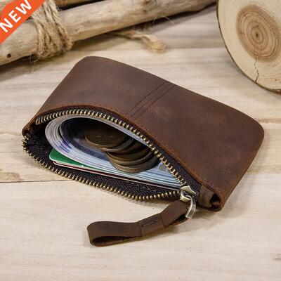Men's Genuine Leather Zipper Coin Wallet Wowen natural L