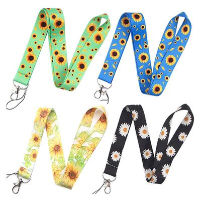 4Pcs Sunflower Lanyards Sunflower Printed Personalised Neck