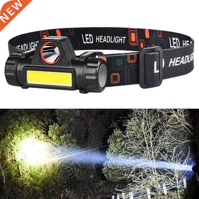 LED Headlamp Sensor Headlight with Battery Flashlight USB Re