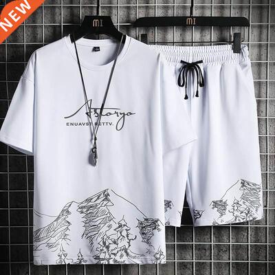 Men's T-shirt + Shorts Set Summer Breathable Casual T sh
