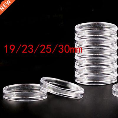 10 Pcs/set 19/2/25/0mm Plastic Clear Round Coin Storage Ph