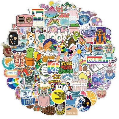 100Pcs VSCO Vinyl Stickers Girl Essential Stuff for Water B