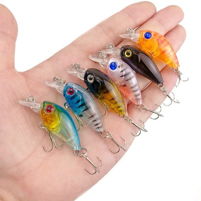 1PCS Minnow Fishing Lure 45mm 3.6g Topwater Hard Bait Wobble
