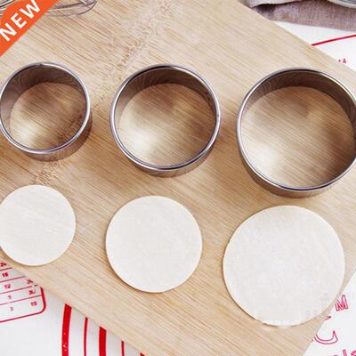 3Pcs Round Shaped Dough Cutting Tool Kitchen Gadgets Stainle