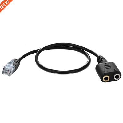 Mayitr 30cm Dual 3.5mm Audio Jack Female RJ9 Plug Adapter Co