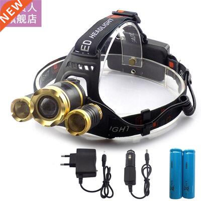 New LED Headlamp Zoomable Focus Frontale LED Head Lamp Flash