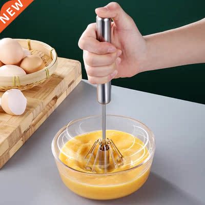 Hand Pressure Semi-automatic Egg Beater Stainless Steel Kitc