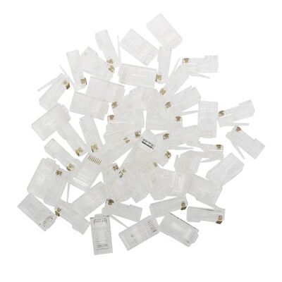 50 Pcs RJ45 8P8C Network LAN CAT5E CAT6 Modular Plug Jack Cl