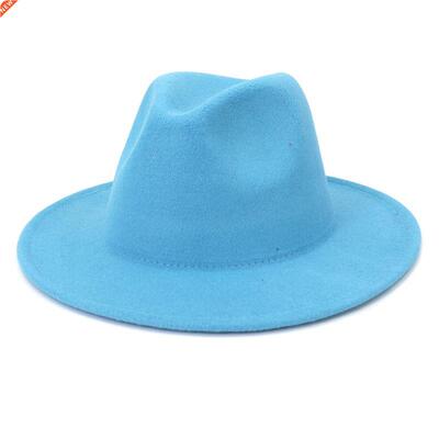Jazz Fedoras Hats for Women Men Kids Children Solid Color Bi